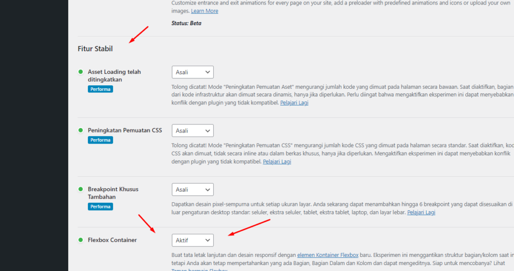Cara Menonaktifkan Flexbox Container Elementor - Davdigital Id